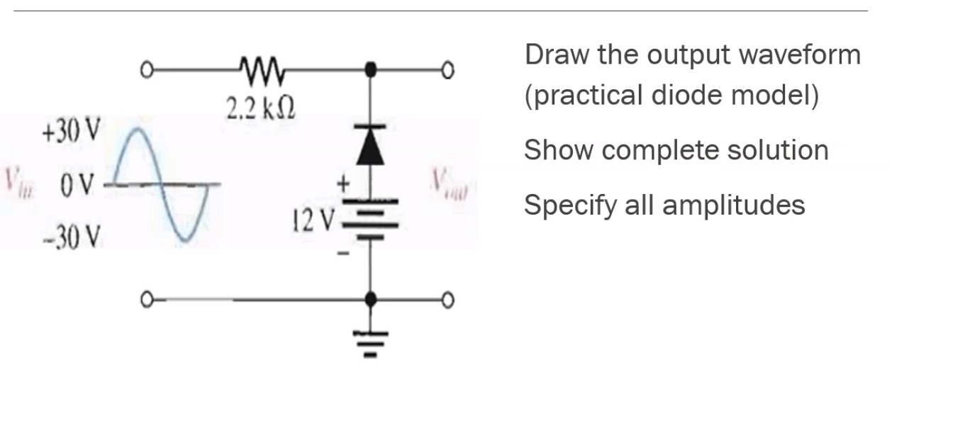 Solved o Draw the output waveform (practical diode model) | Chegg.com