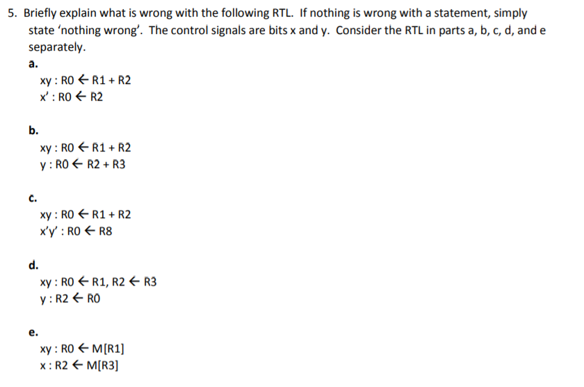 Solved 5. Briefly explain what is wrong with the following | Chegg.com