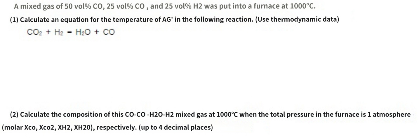 Solved thermodynamic exercise | Chegg.com