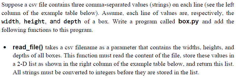 Solved Suppose a csv file contains three comma-separated | Chegg.com