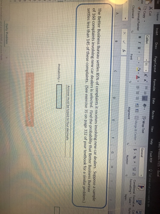 Solved Insert Draw Page Layout Formulas Data Review View | Chegg.com