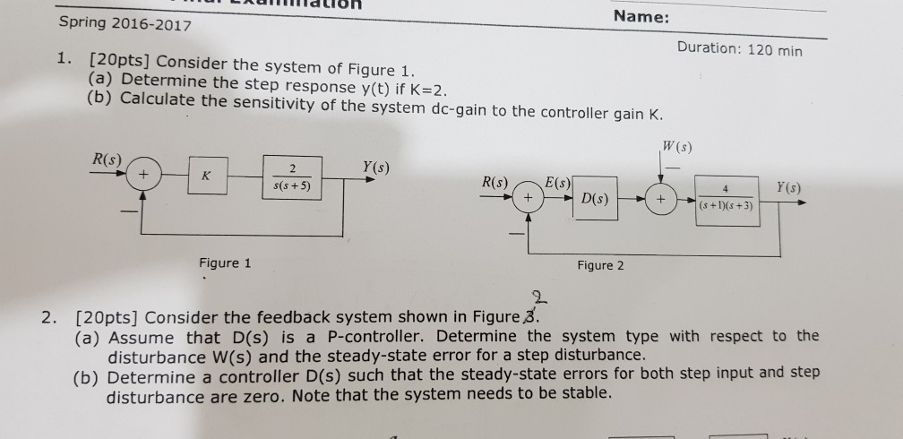 Solved Name: Spring 2016-2017 Duration: 120 min [20pts] | Chegg.com