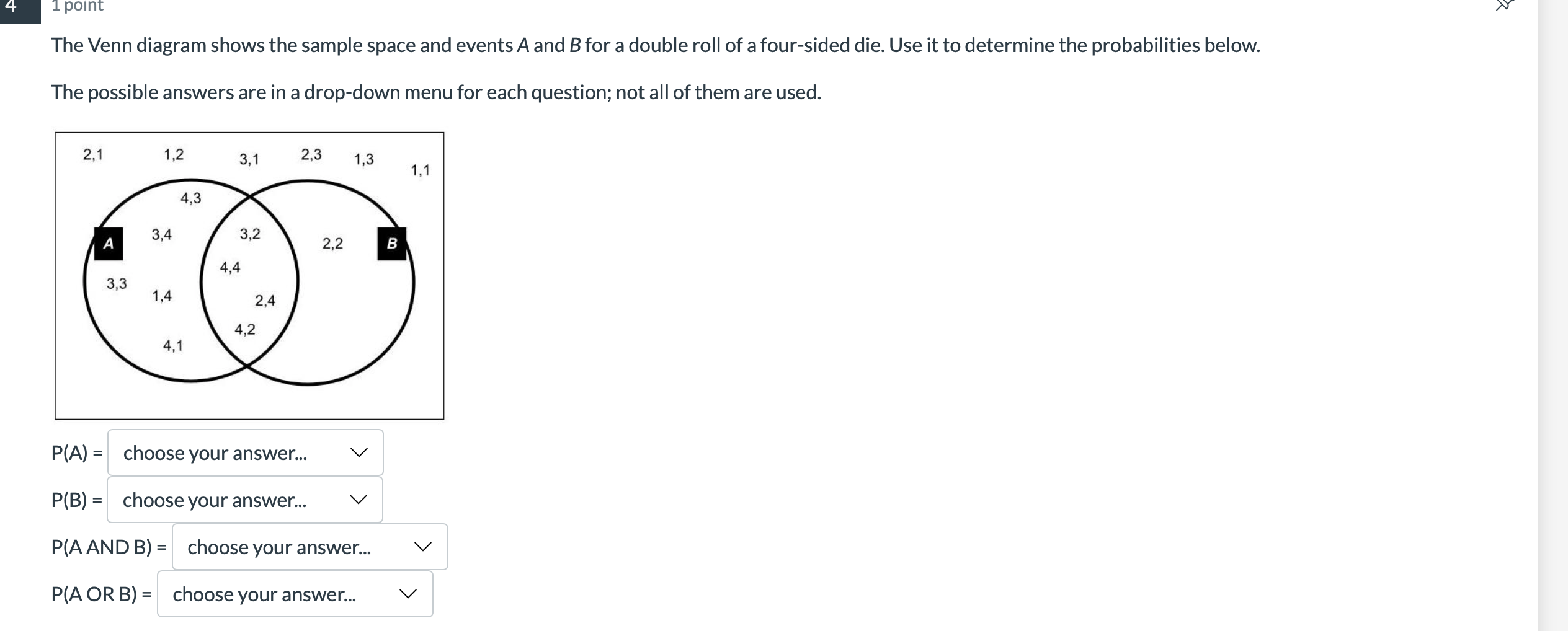 Solved The Venn diagram shows the sample space and events A | Chegg.com