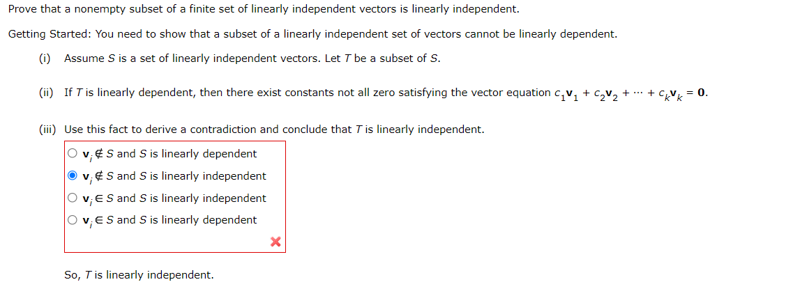 Solved Prove that a nonempty subset of a finite set of | Chegg.com