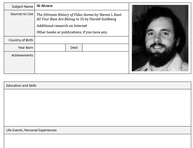 Solved Subject Name Al Alcorn Sources to Use The Ultimate | Chegg.com