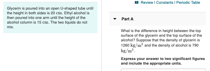 Solved Review | Constants 1 Periodic Table Glycerin is | Chegg.com