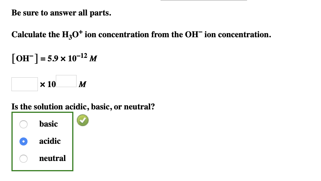 Solved Be sure to answer all parts. Calculate the H3O+ion | Chegg.com