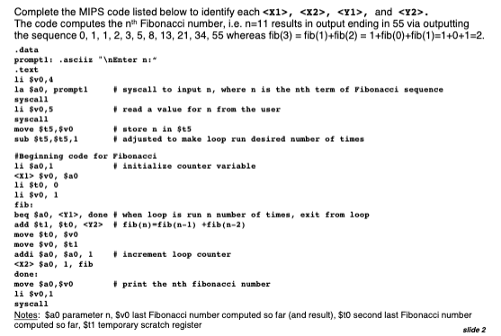 Solved Complete the MIPS code listed below to identify each | Chegg.com
