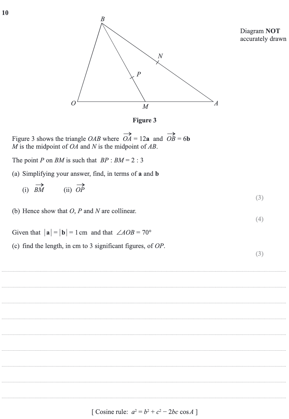 Solved 10 B Diagram NOT accurately drawn N A M Figure 3 | Chegg.com