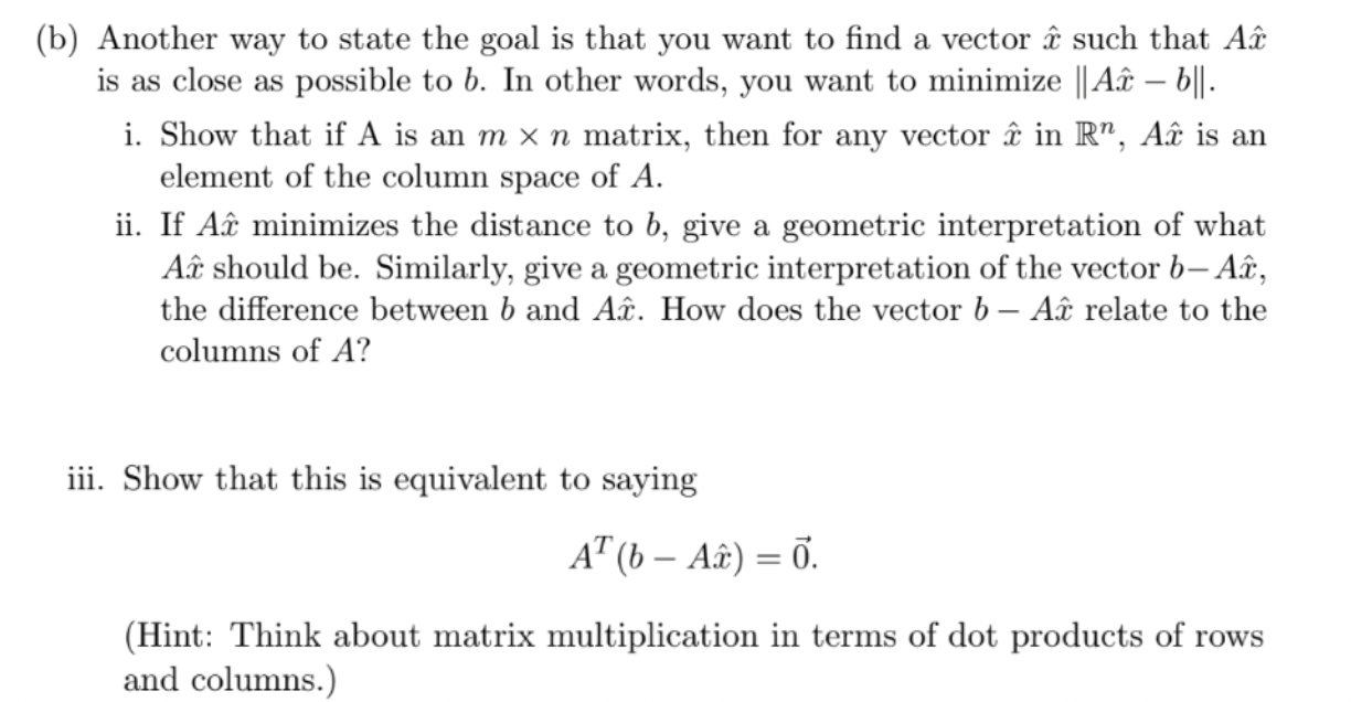 The least of your problems (\#Vectors, | Chegg.com