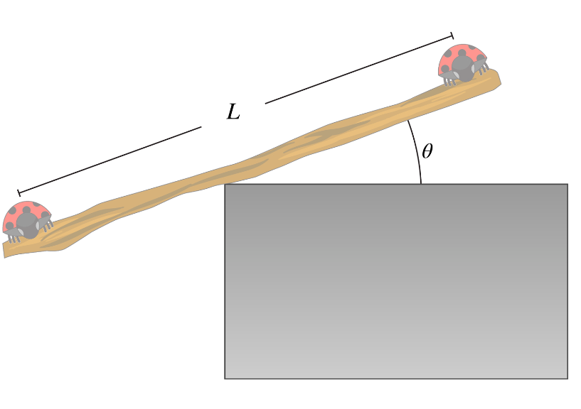 Solved A stick is resting on a concrete step with 2/5 of its | Chegg.com
