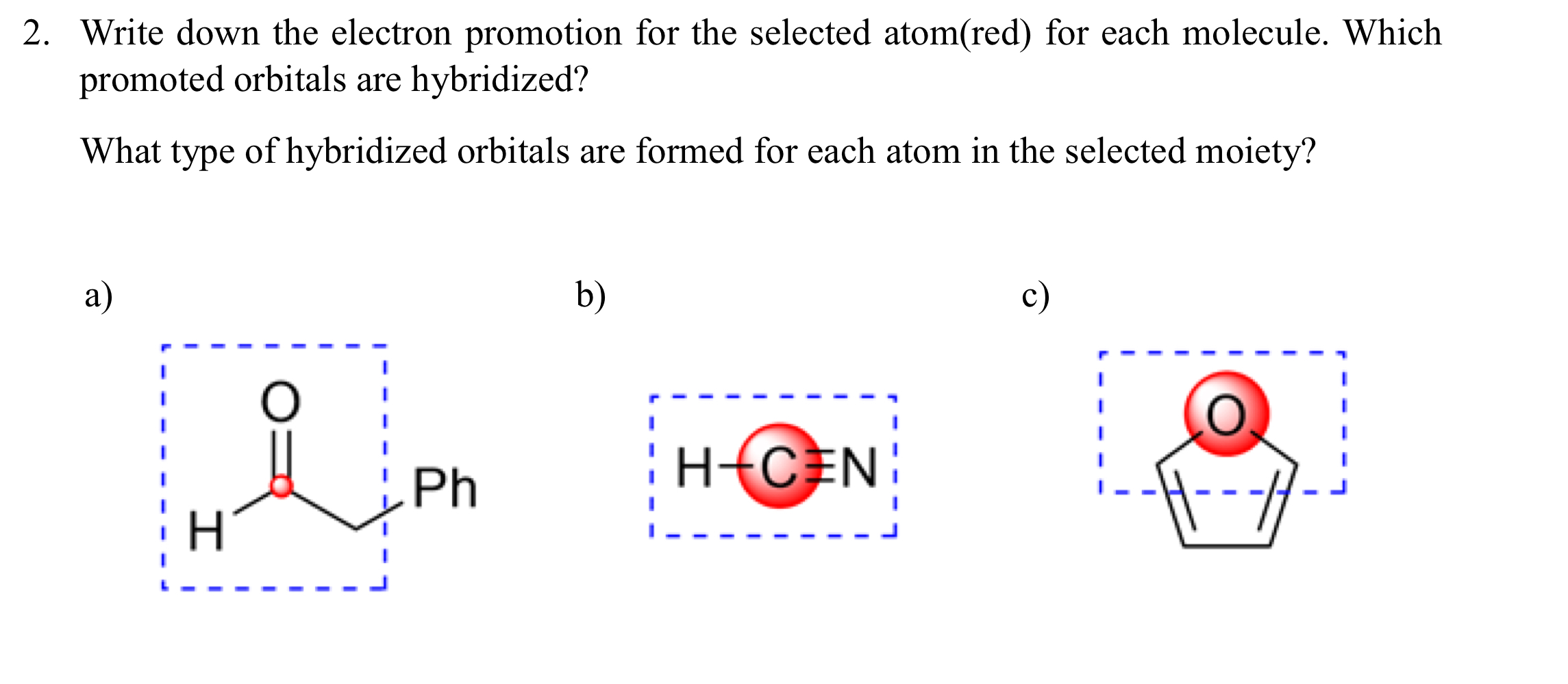 Solved 2. Write down the electron promotion for the selected | Chegg.com