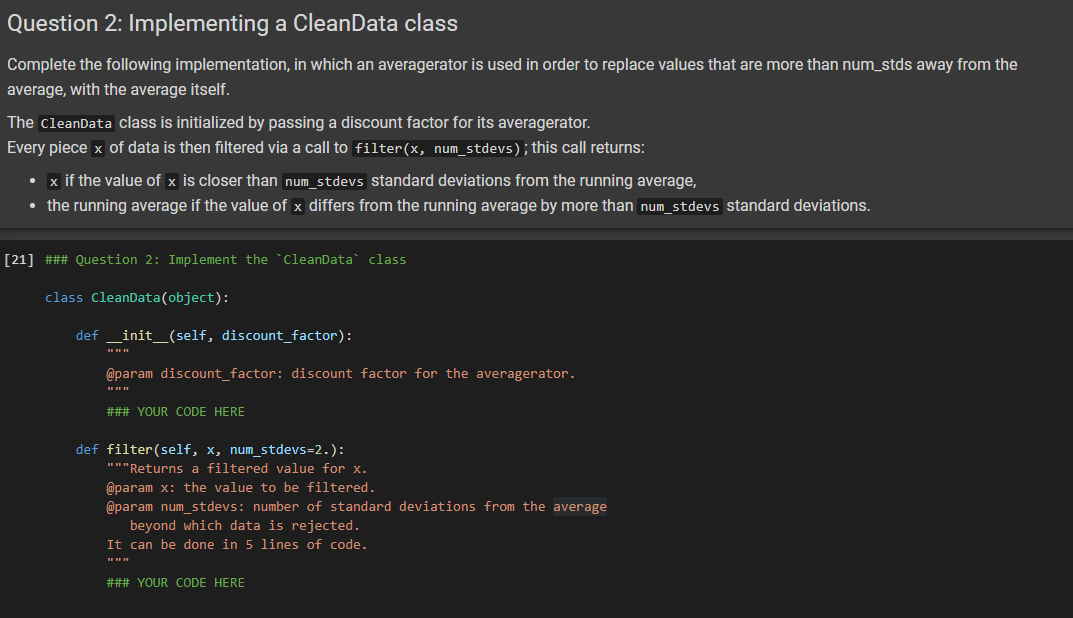 Solved Need to code where it says "YOUR CODE HERE" , need | Chegg.com
