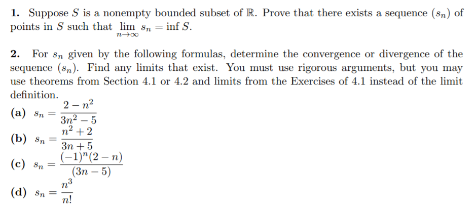 Solved 1. Suppose S is a nonempty bounded subset of R. Prove | Chegg.com