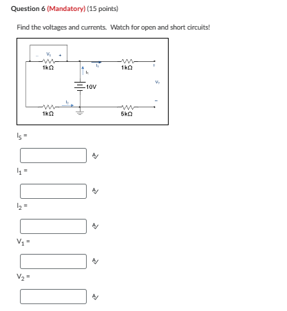 Solved Question 1 (Mandatory) (20 points) Find RT,IS,V1,V2 | Chegg.com