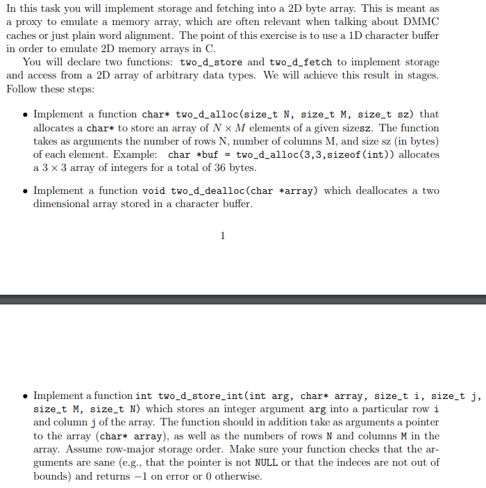 Solved In this task you will implement storage and fetching | Chegg.com