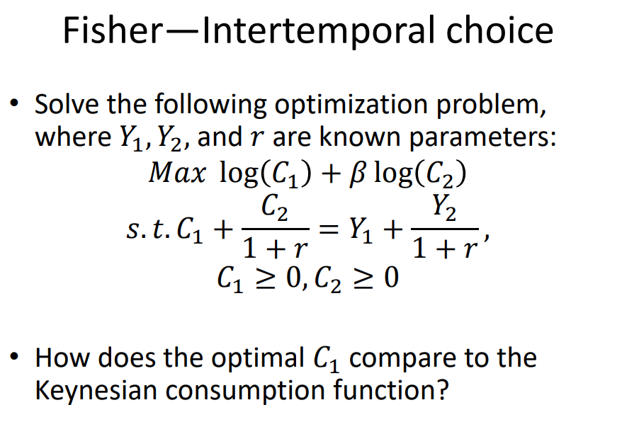 Solved Fisher-Intertemporal choice • Solve the following | Chegg.com