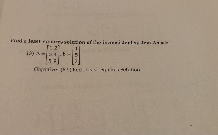 Solved Find a least-squares solution of the inconsistent | Chegg.com