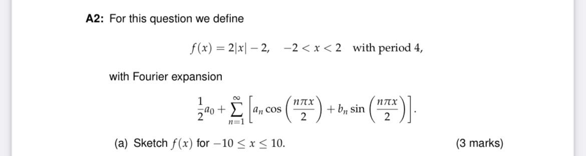 Solved A2: For this question we define f(x)=2∣x∣−2,−2 | Chegg.com