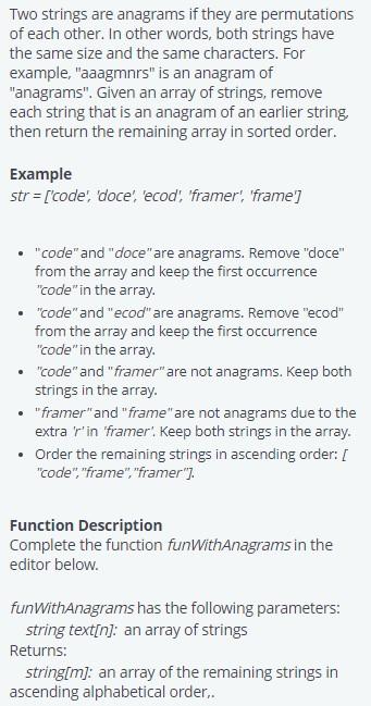 Solved Two Strings Are Anagrams If They Are Permutations 4374