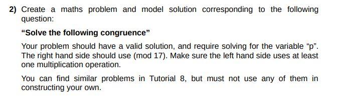 Solved please make a described model question according to | Chegg.com
