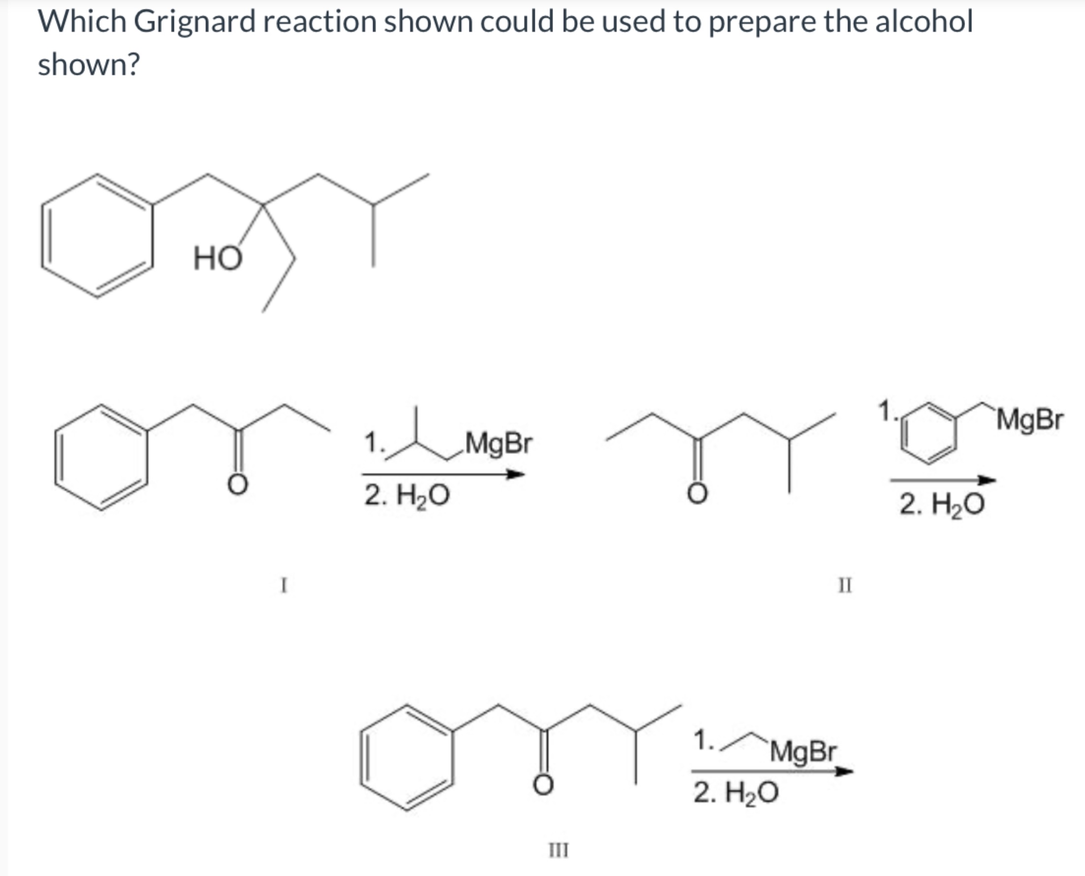 Solved Which Grignard reaction shown could be used to | Chegg.com