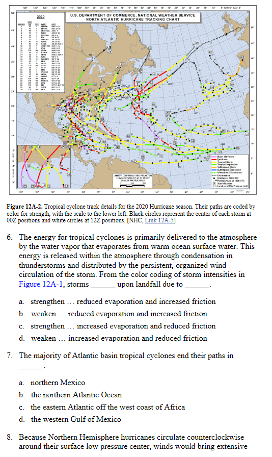 Solved Figure 12 A−2 shows the track map of Atlantic basin | Chegg.com