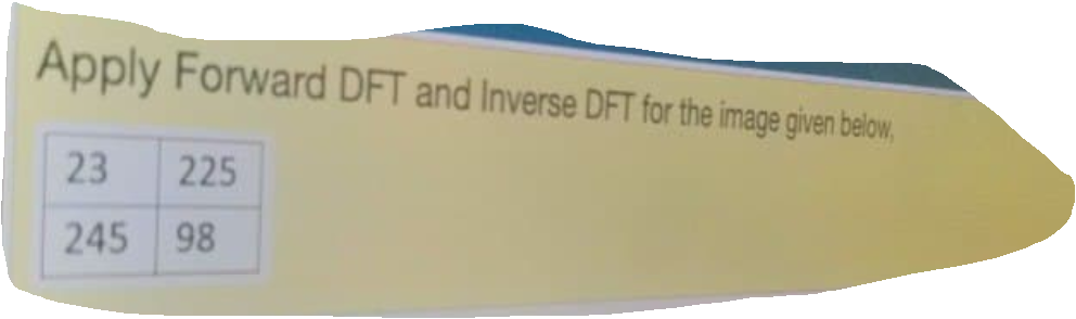 Solved Apply Forward DFT and Inverse DFT for the image given | Chegg.com