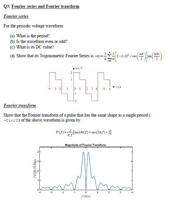 Solved Q3: Fourier series and Fourier transform Fourier | Chegg.com