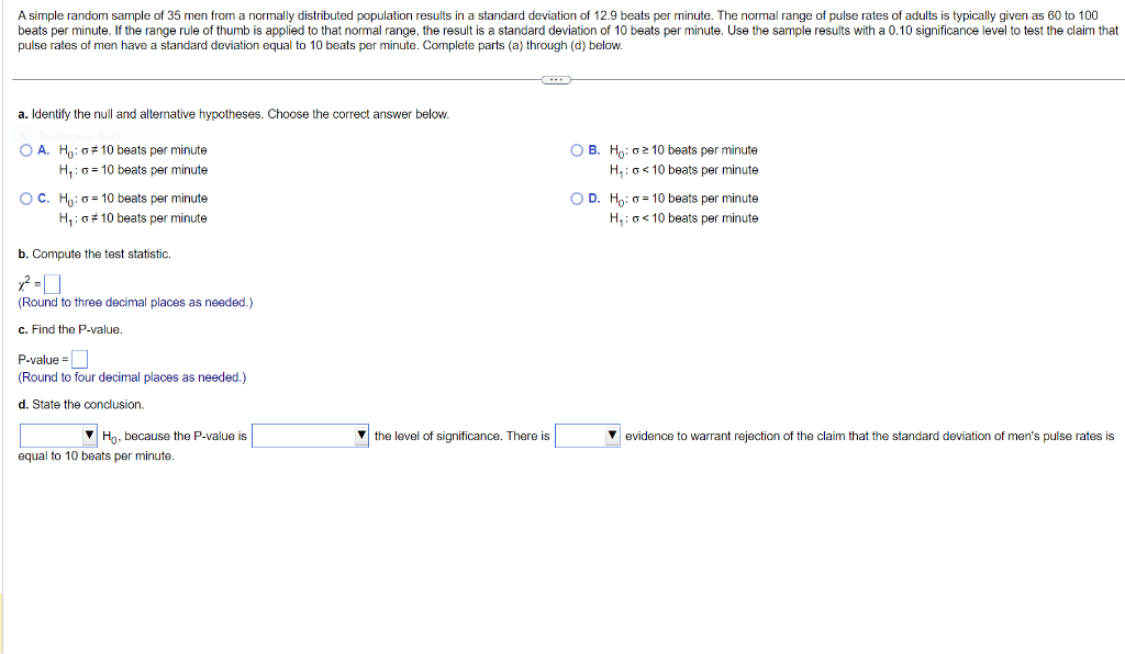 Solved Stat For part D. Blanks are: (1) Reject /Fail | Chegg.com