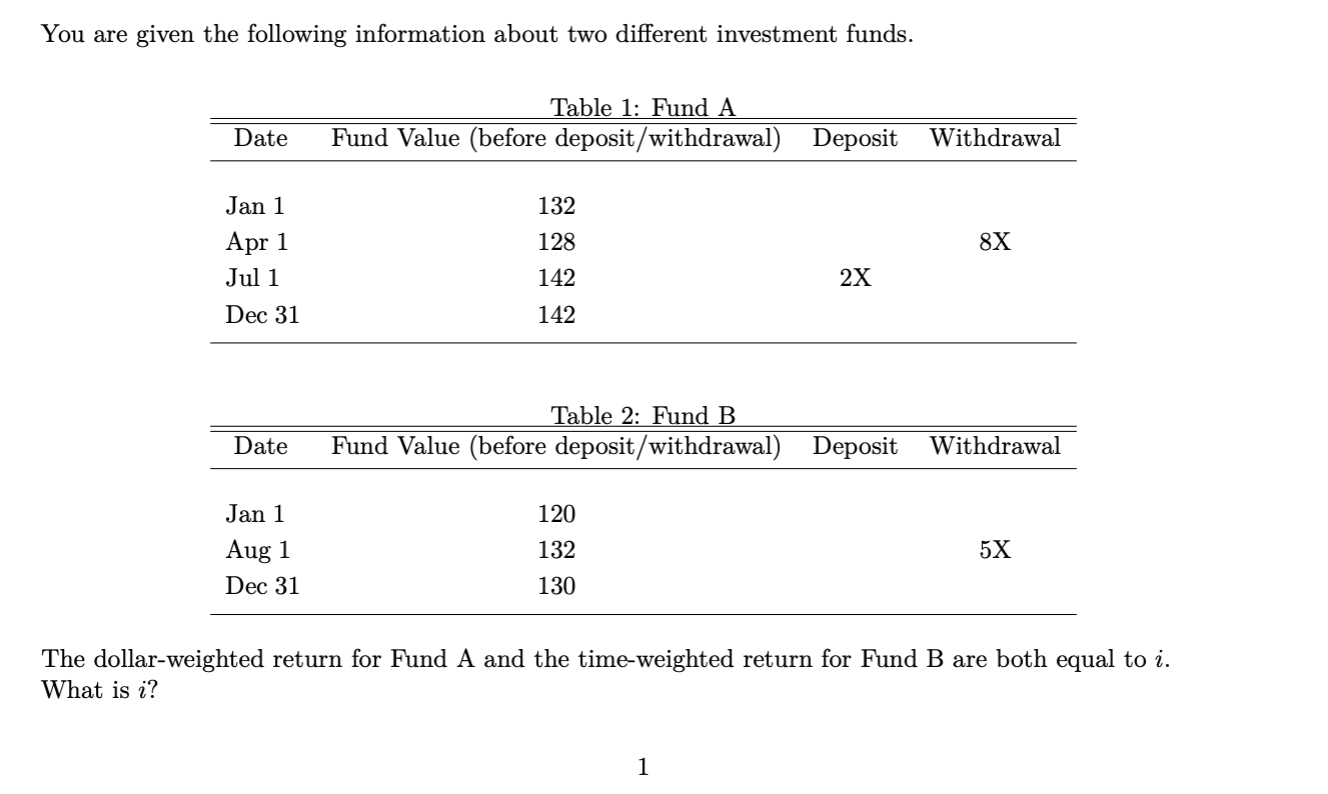 You are given the following information about two | Chegg.com