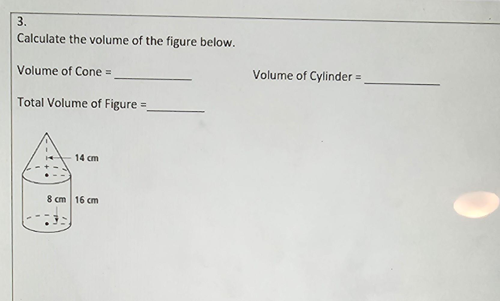 Solved 3. Calculate the volume of the figure below. Volume | Chegg.com