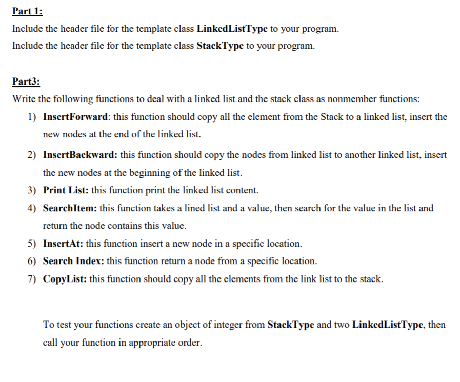 Solved LinkedListType code: #include using | Chegg.com