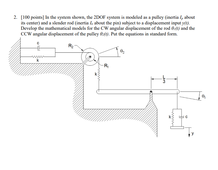 Solved 2. [100 points] In the system shown, the 2DOF system | Chegg.com