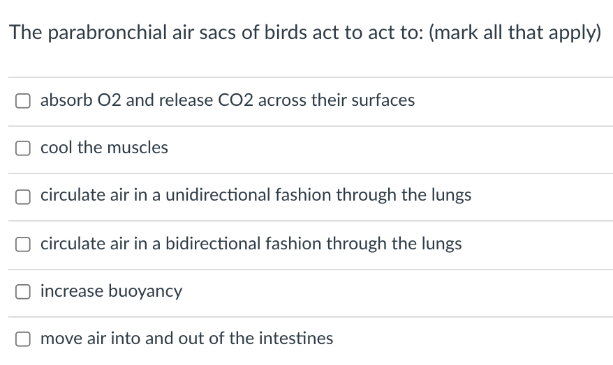 Solved The biological function of the furcula is to balance | Chegg.com