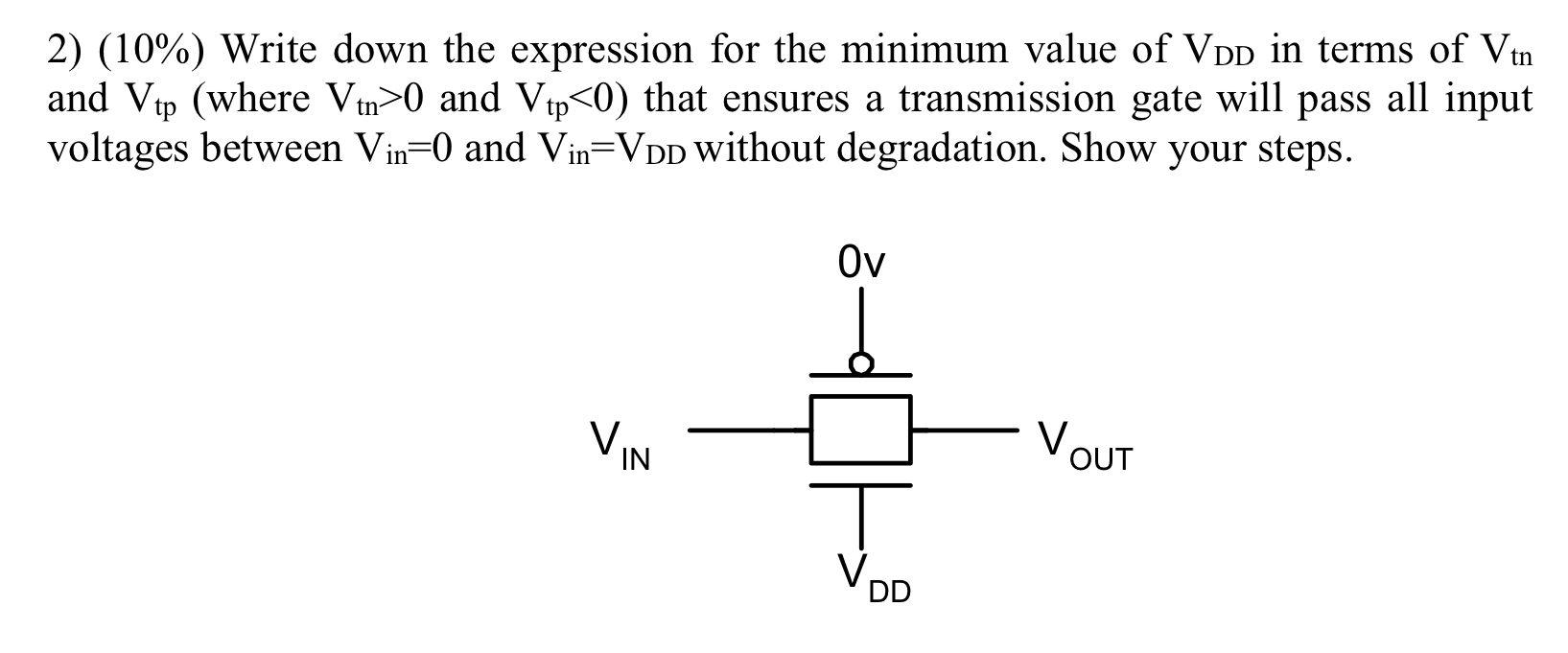 (10%) ﻿Write down the expression for the minimum | Chegg.com