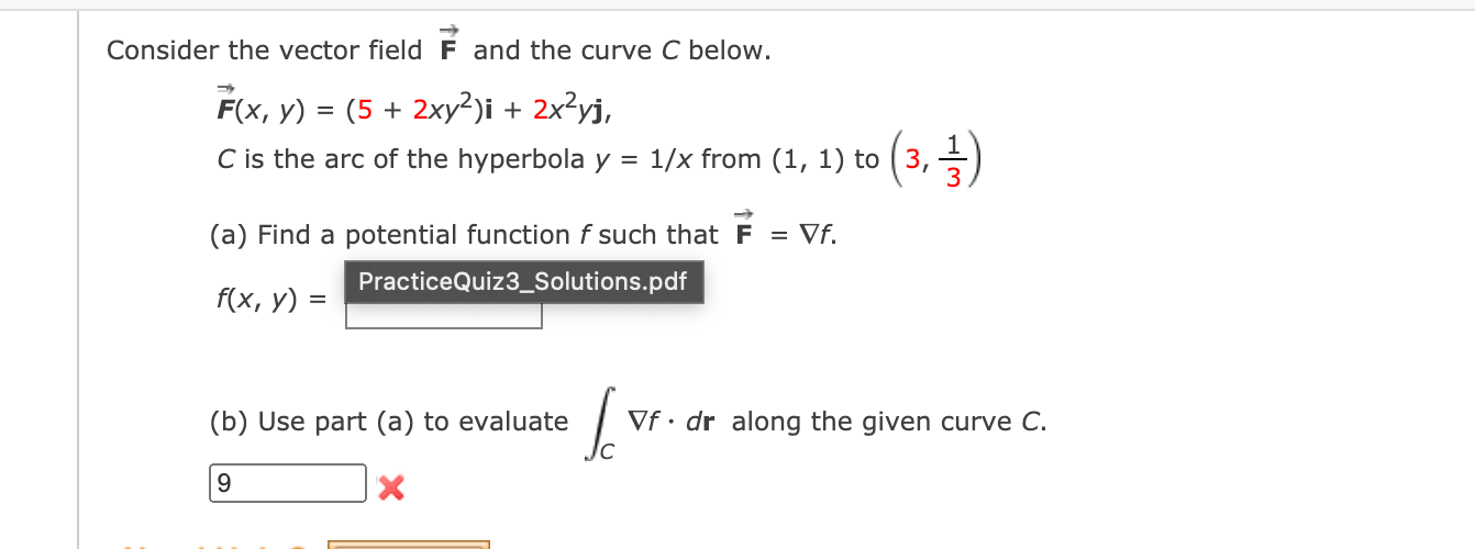 Solved Consider the vector field F and the curve C below. | Chegg.com