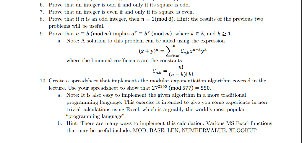 Solved 6 Prove That An Integer Is Odd If And Only If Its Chegg