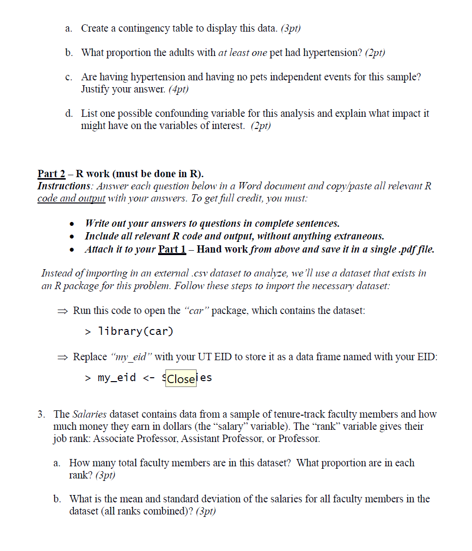 Solved Instructions: Write your answers onto one or more | Chegg.com