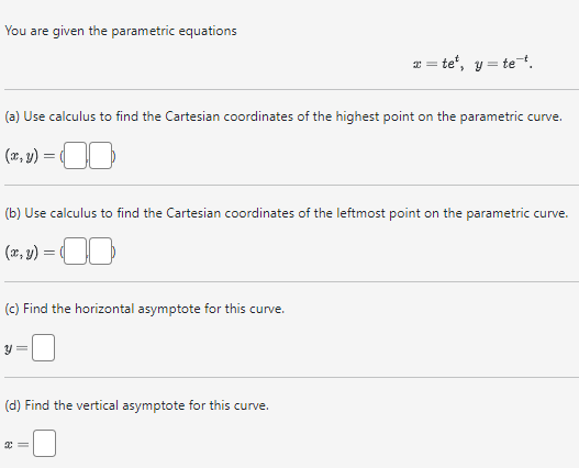 Solved You are given the parametric | Chegg.com