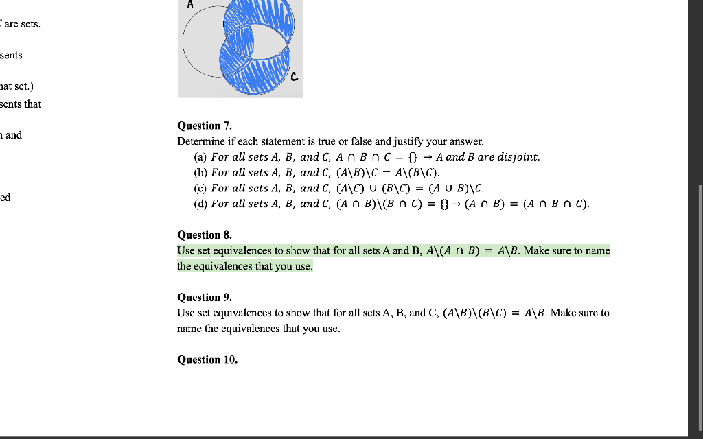 Solved Question 7. Determine if each statement is true or | Chegg.com