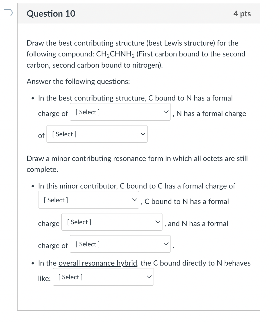 Solved Draw the best contributing structure (best Lewis | Chegg.com