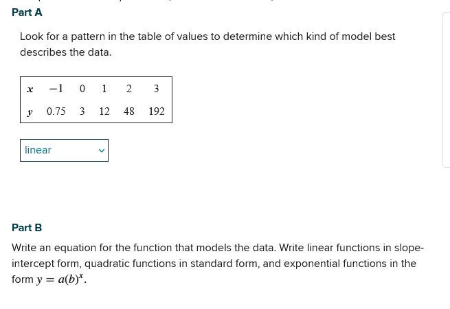 Solved Look for a pattern in the table of values to | Chegg.com