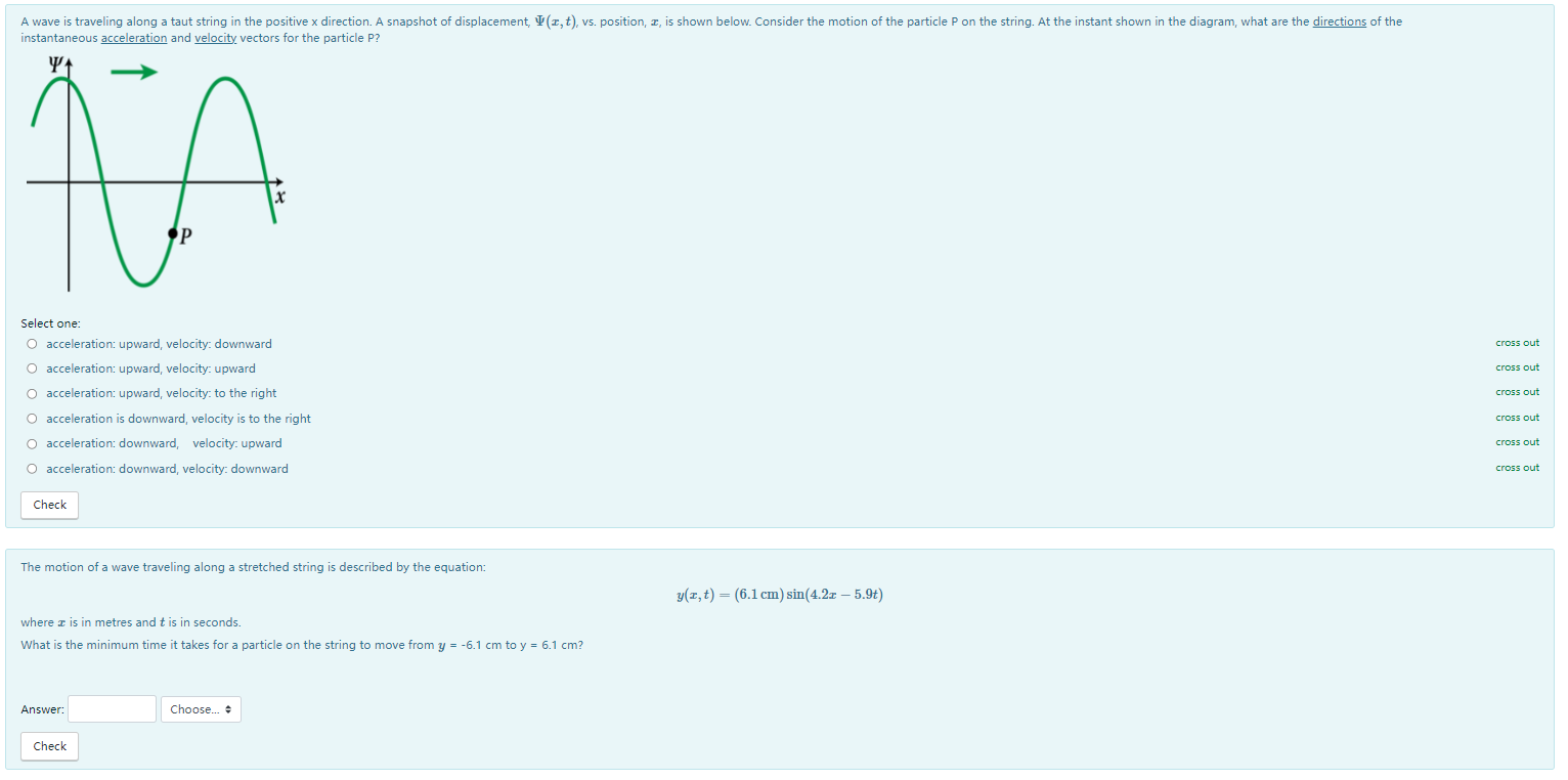Solved A wave is traveling along a taut string in the | Chegg.com