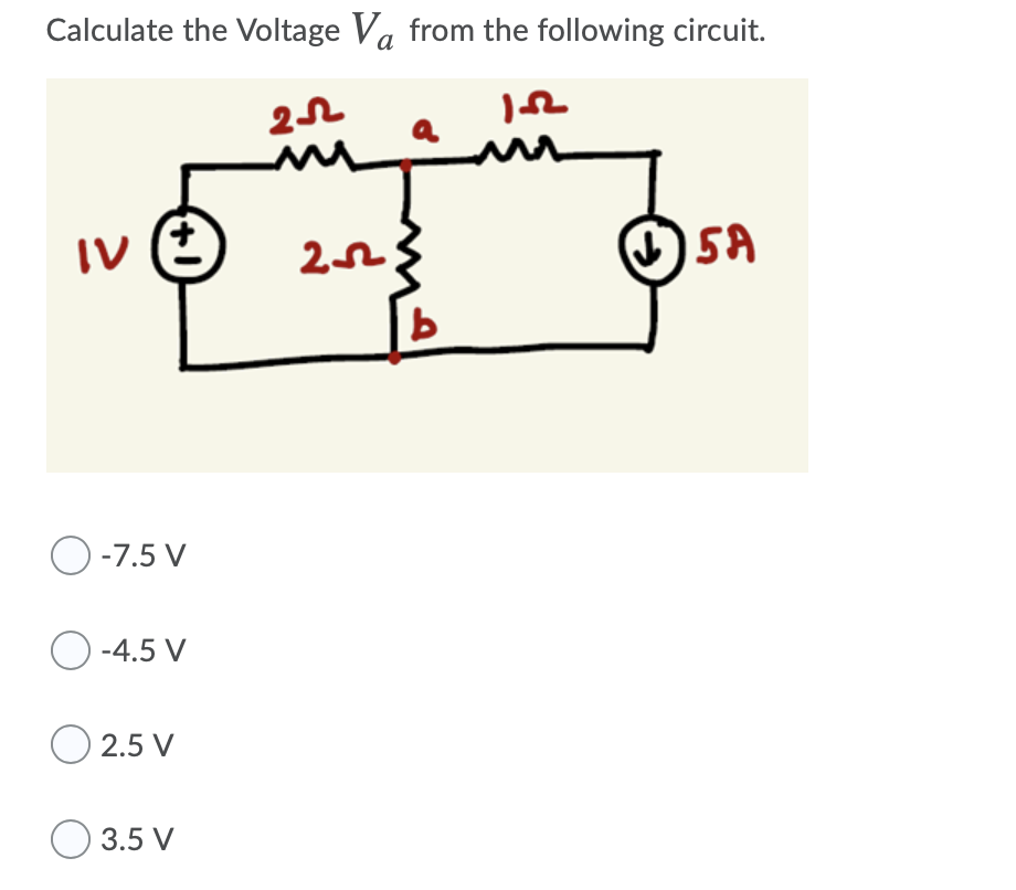 Solved Calculate the Voltage Va from the following circuit. | Chegg.com