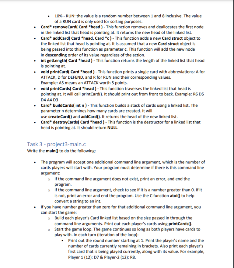 Solved Game Description Overview The project is to create a | Chegg.com