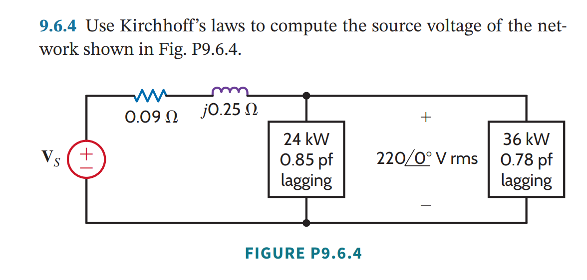 Solved 9.6.4 Use Kirchhoff's laws to compute the source | Chegg.com