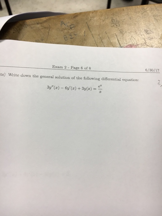 Solved Write down the general solution of the following | Chegg.com