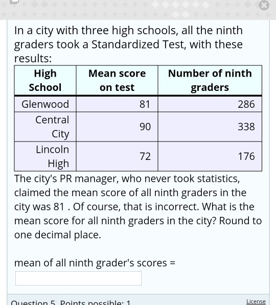 Solved 81 In a city with three high schools, all the ninth | Chegg.com