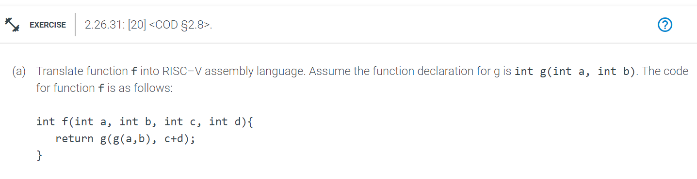 Solved (a) Translate function f into RISC −V assembly | Chegg.com